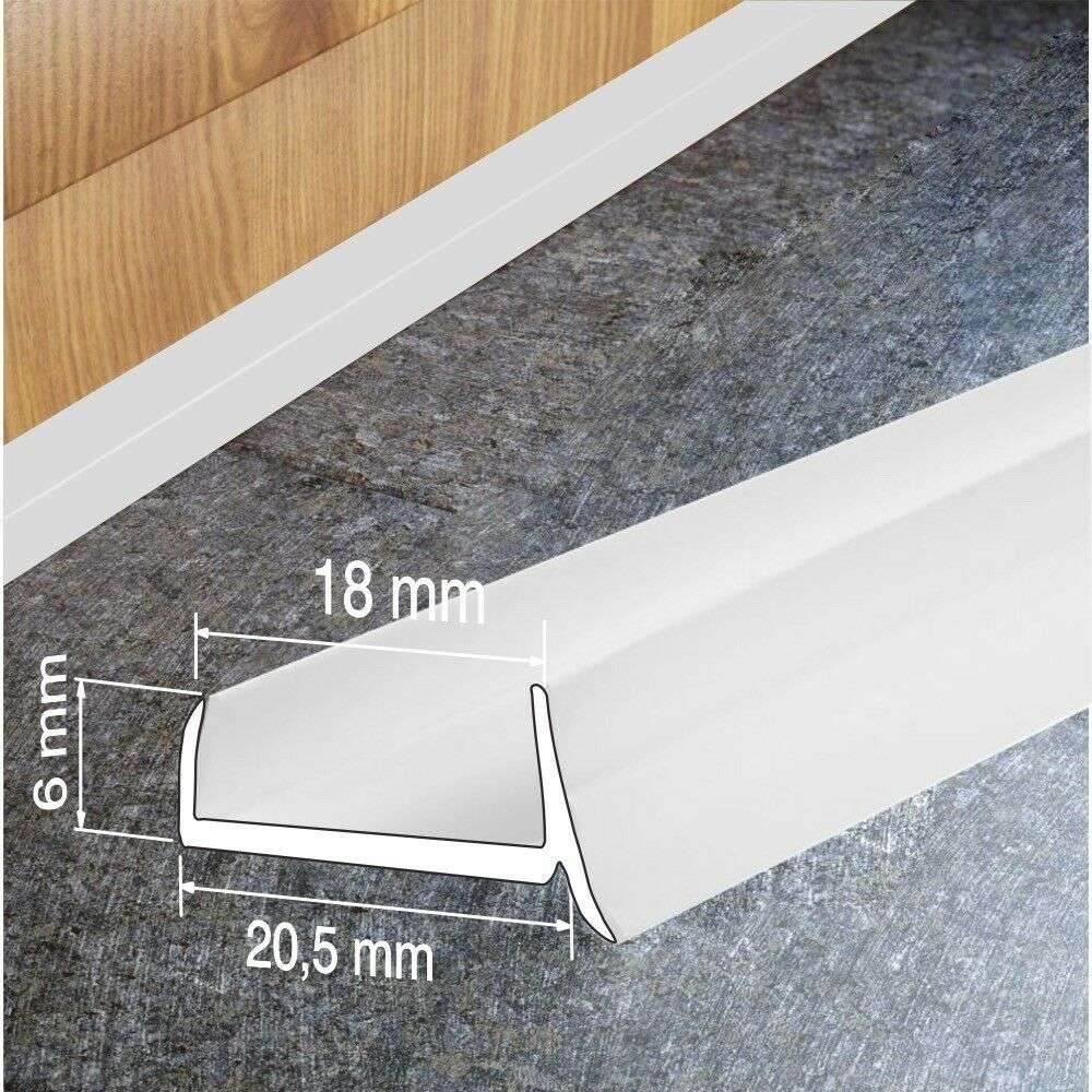 PVC Plinth Sealing Strip for 18mm MDF Kitchen Kickboard Panels